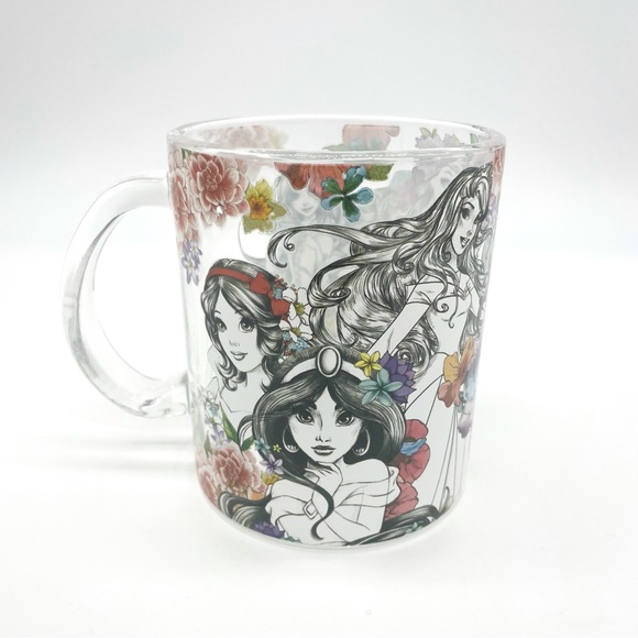 Disney | Kitchen | Disney Princesses Clear Glass Mug | Poshmark
